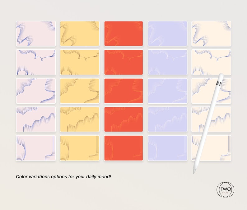 Lines Desktop Computer Wallpaper Design With 5 Color Variations in One ...