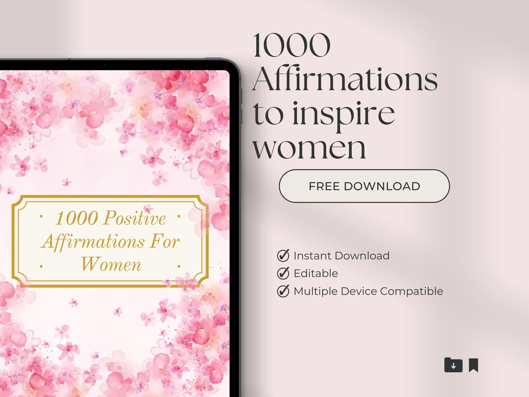 1000 Empowering Affirmations for Women | Digital Download | Resell ...