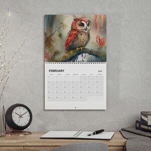 Cute Watercolor Owls 2024 Calendar, Mother's Day, Wall Calendar - Etsy