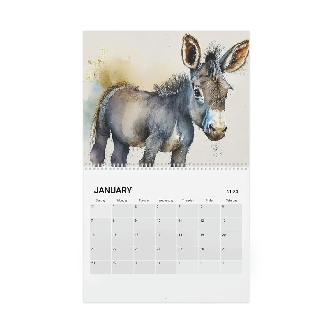 Cute Watercolor Baby Barnyard Animals 2024 Calendar - Etsy