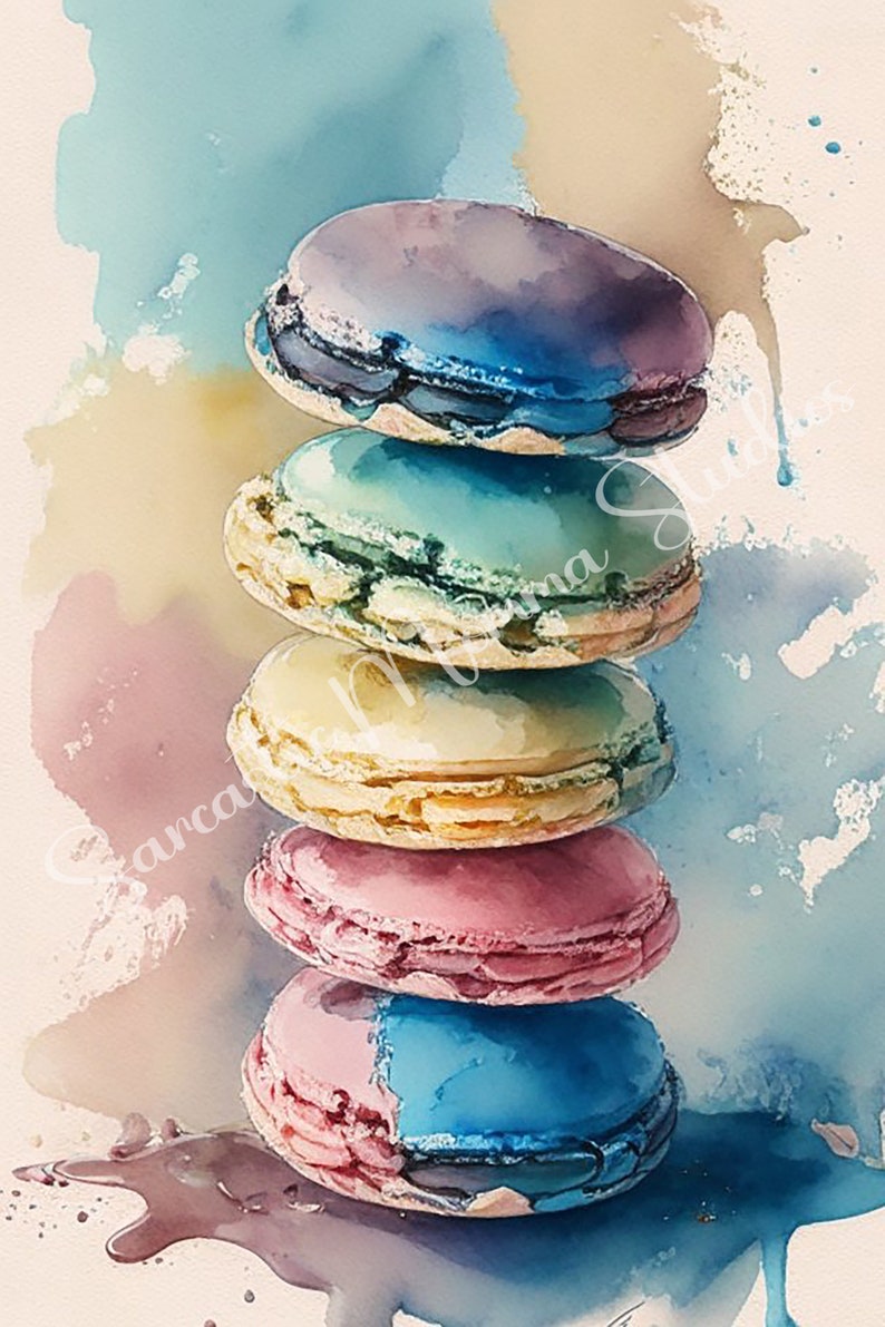 Watercolor Macaroons 4pcs 300 Dpi JPEG Food and Drink Clip - Etsy
