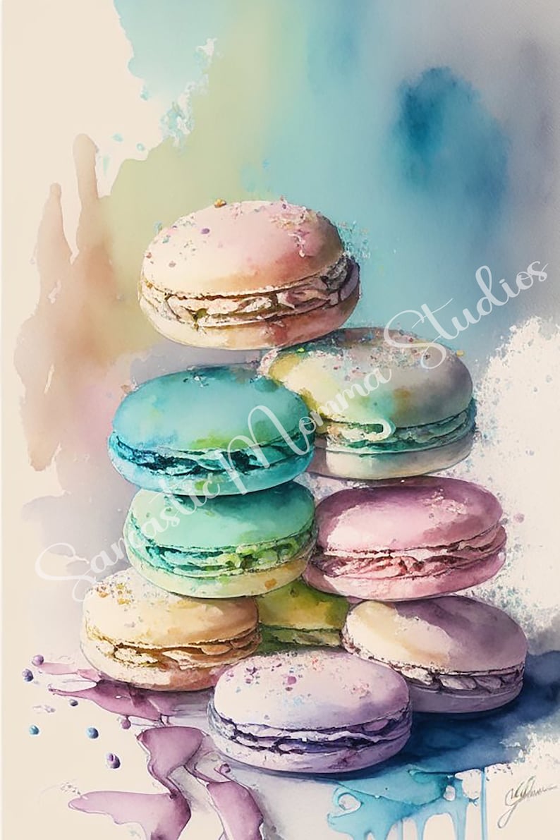 Watercolor Macaroons 4pcs 300 Dpi JPEG Food and Drink Clip - Etsy