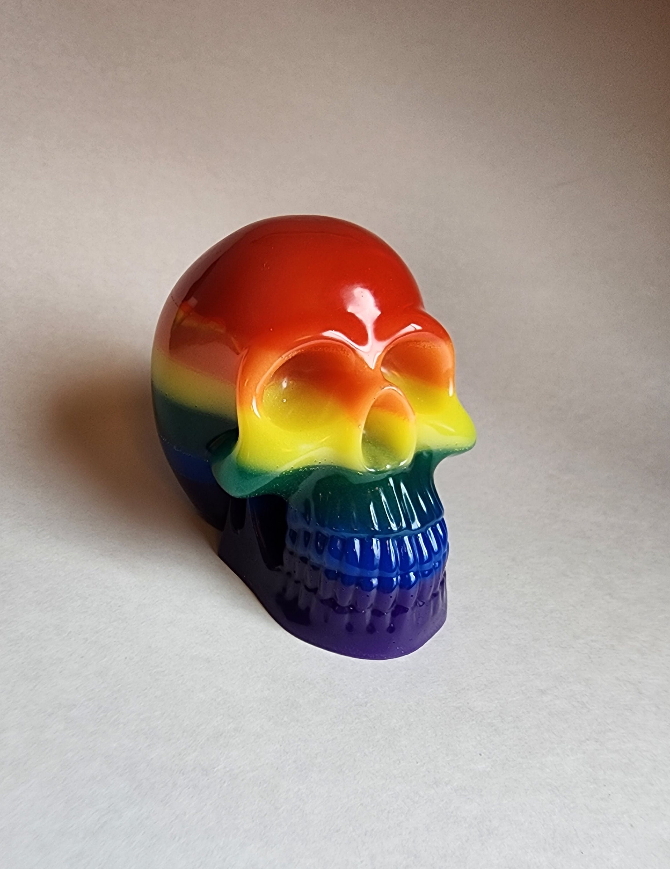 Rainbow Resin Skull - Etsy