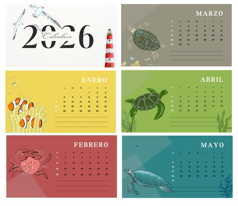 Printable 2026 Calendar With a Nautical Design - Etsy Australia