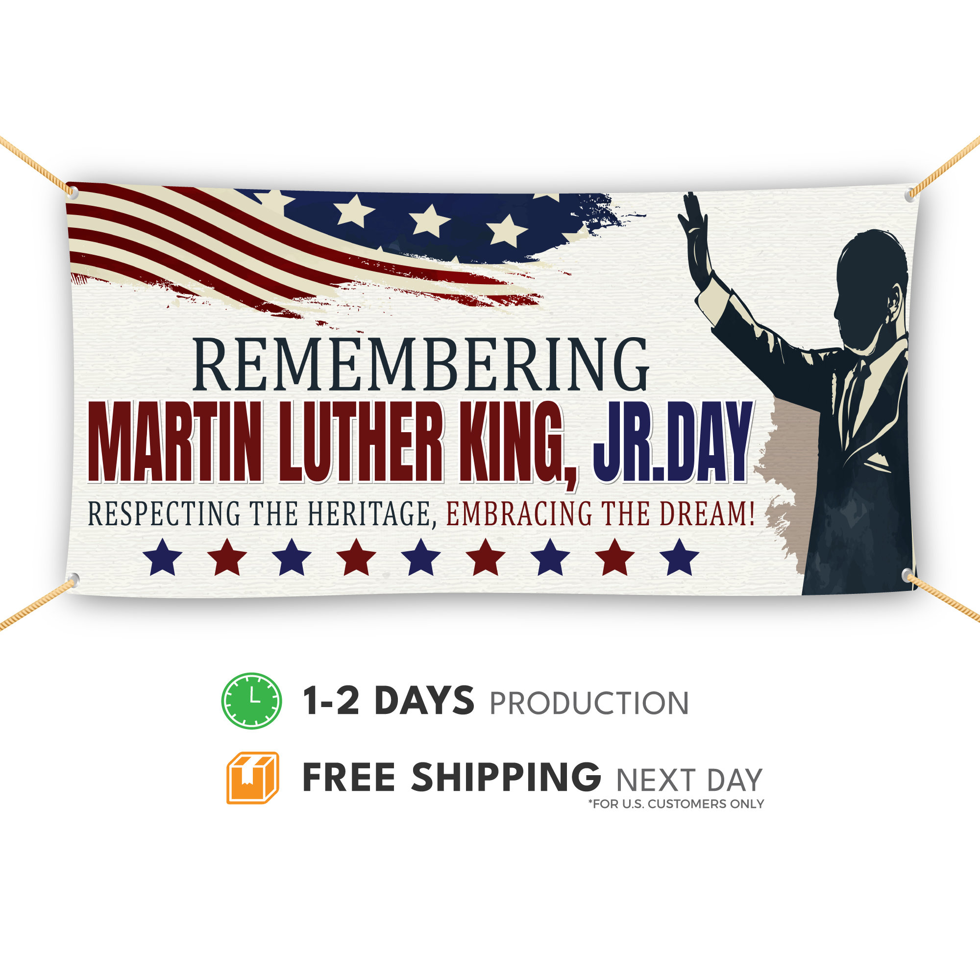 Martin Luther King Day Banner Sign, Personalized 13 Oz Heavy Duty ...
