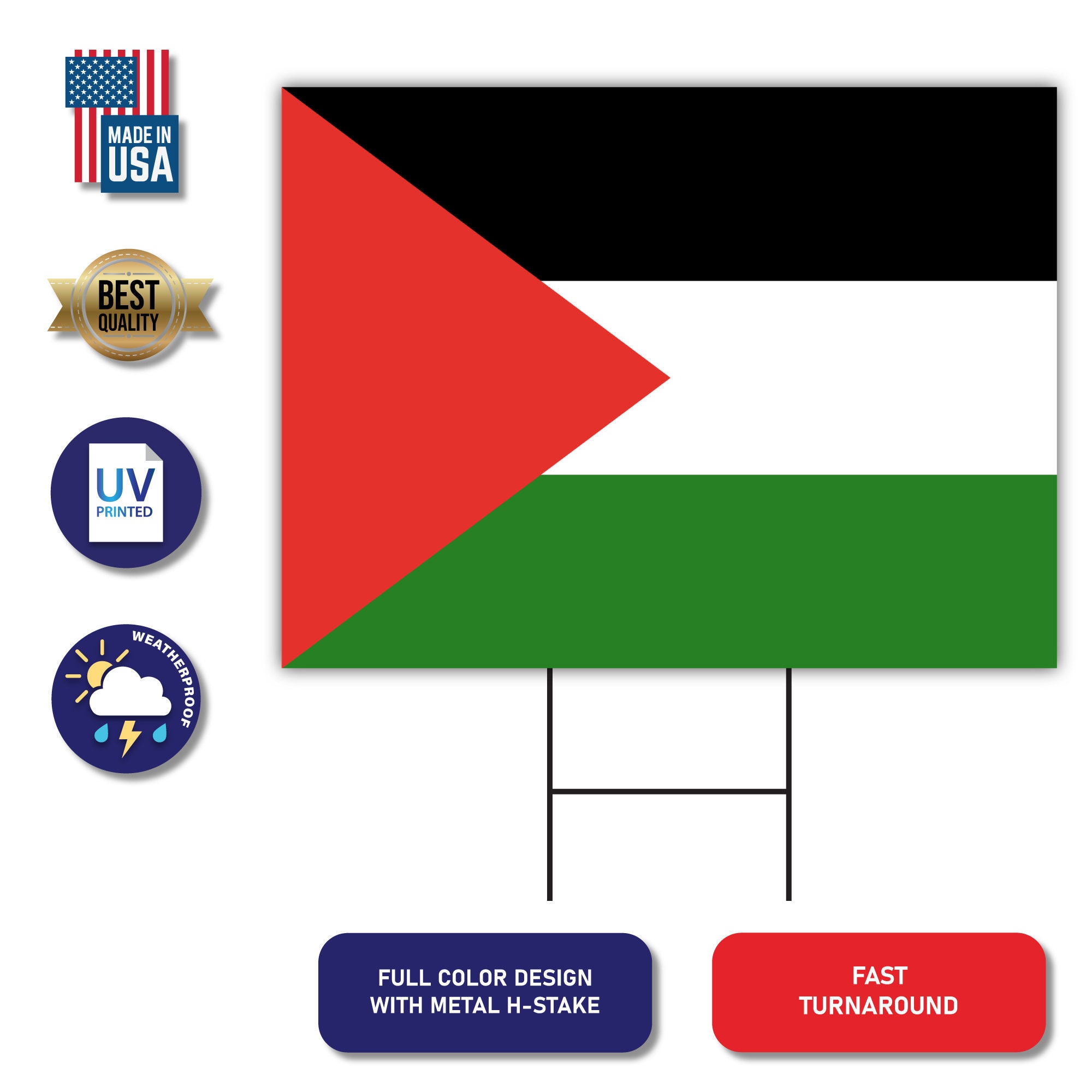Free Palestine Yard Sign, Stand With Palestine Coroplast Lawn Sign ...