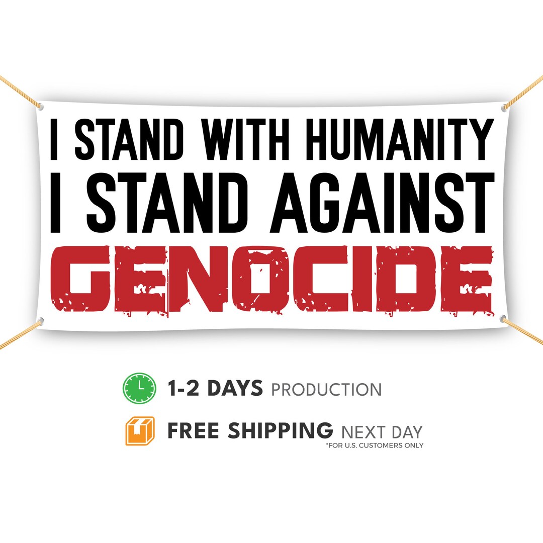 Stop the Genocide in Palestine Banner Sign, 13 Oz Heavy Duty ...