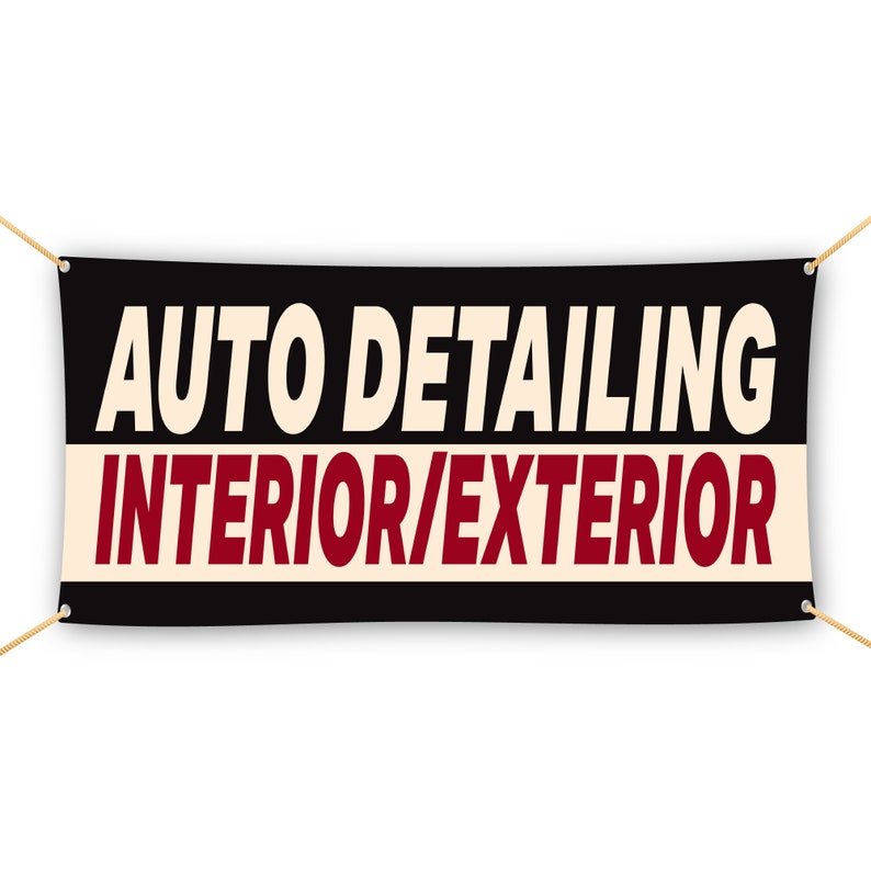 Auto Detailing Banner Sign, Personalized 13 Oz Heavy Duty, Waterproof ...
