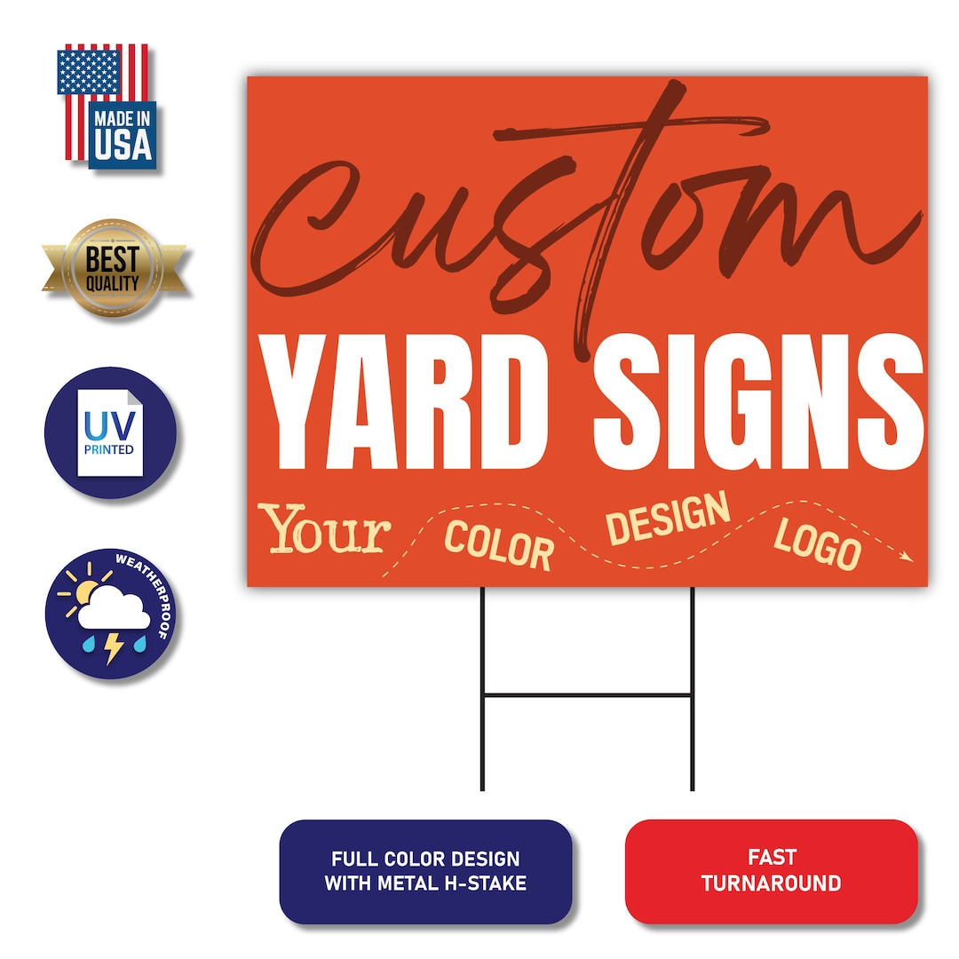 Personalized Yard Sign Design, Coroplast Custom Yard Sign,custom Lawn ...