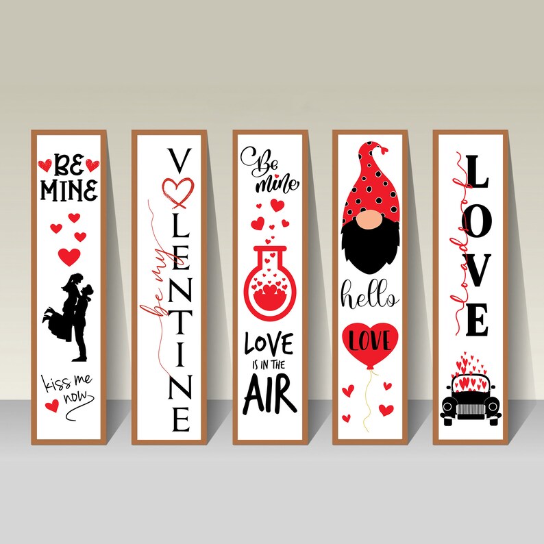 Valentine's Day Porch Sign Bundle Love and Happy Valentine's Day Svgs ...