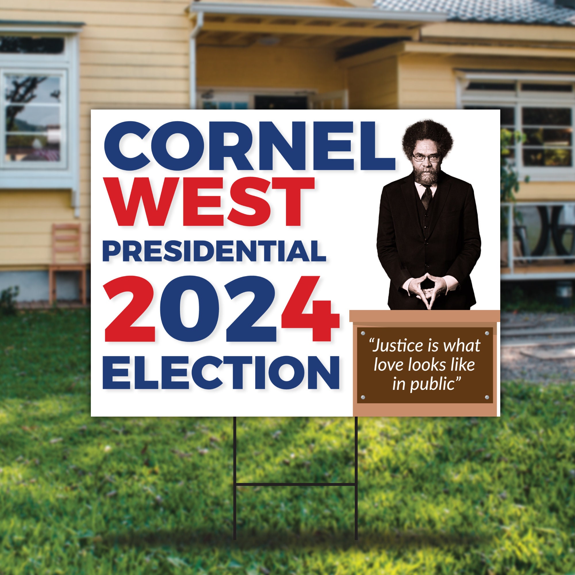 Cornel West Yard Sign 2024, Coroplast Cornel West for President 2024 ...