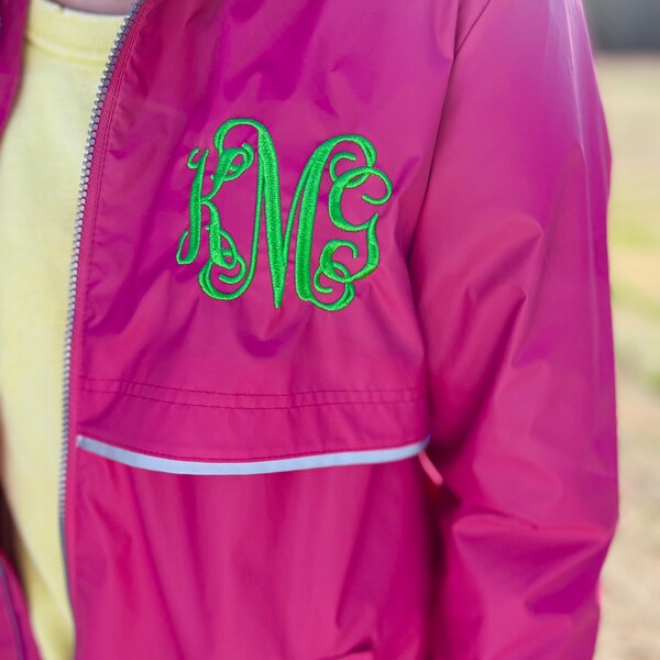 Monogrammed Rain Jacket - Etsy
