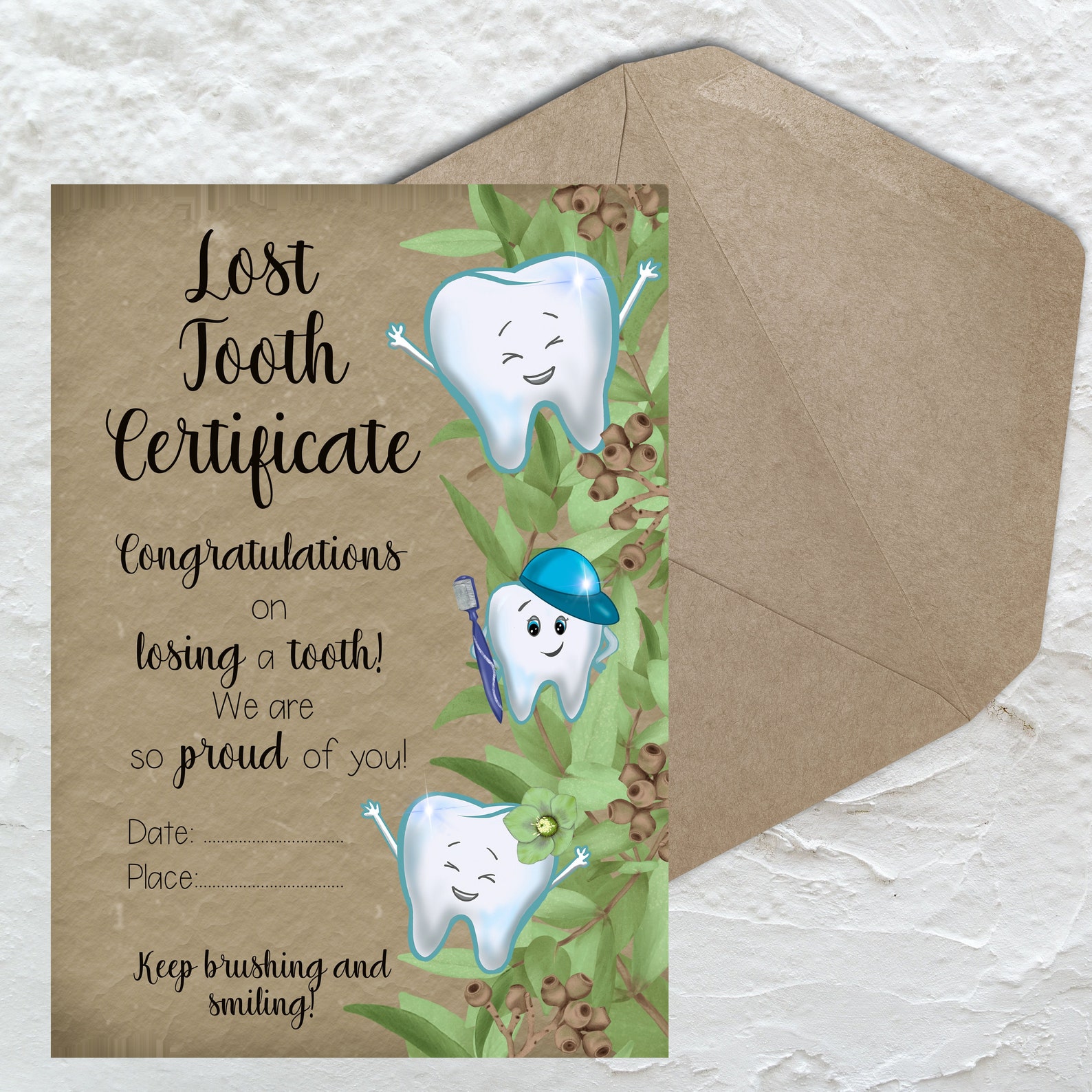 Lost Tooth Blank Certificate, Tooth Fairy Alternative, Celebrate ...