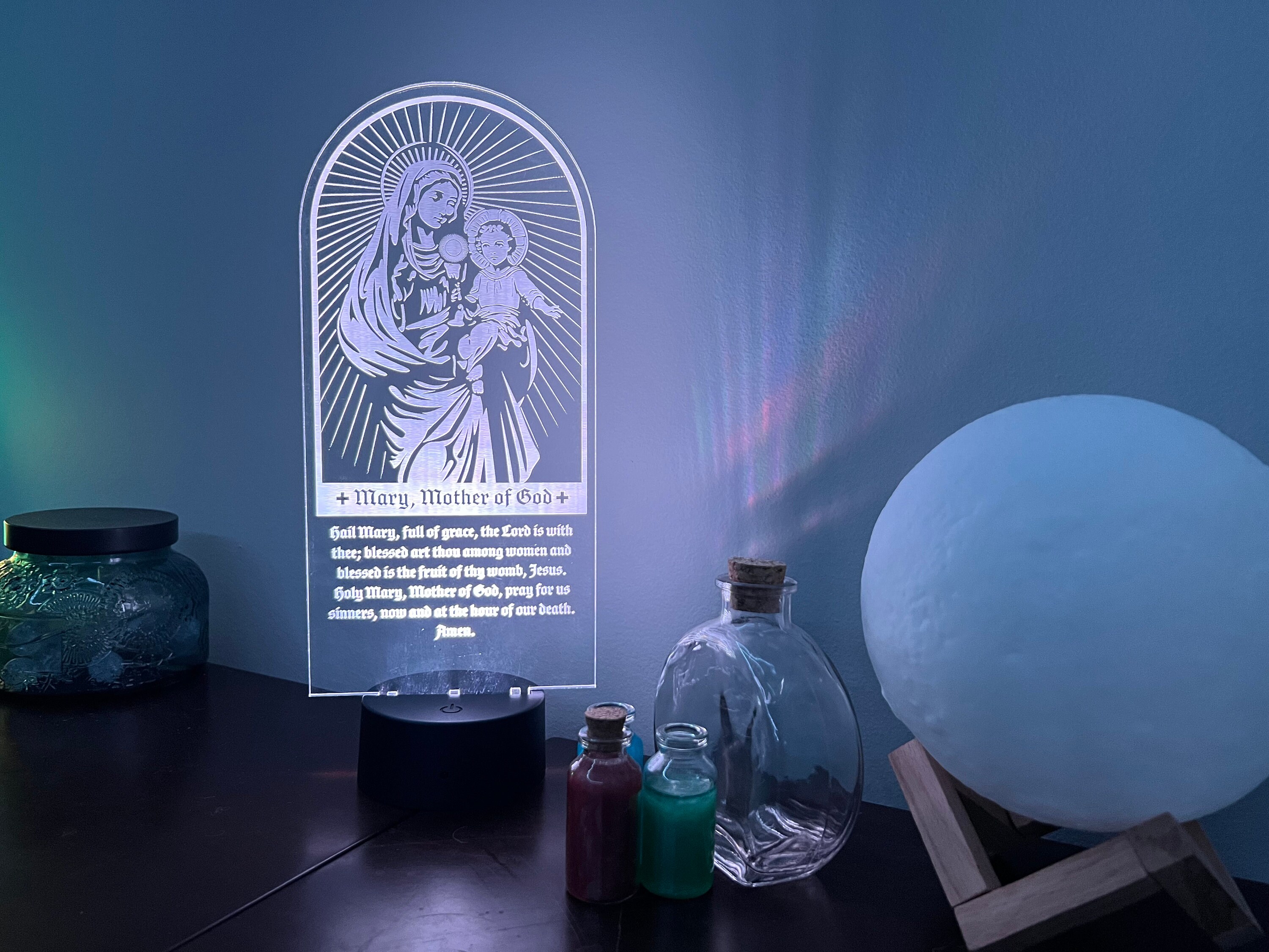 Religious Prayer Hail Mary Mother of God Prayer Angelical Salutation ...