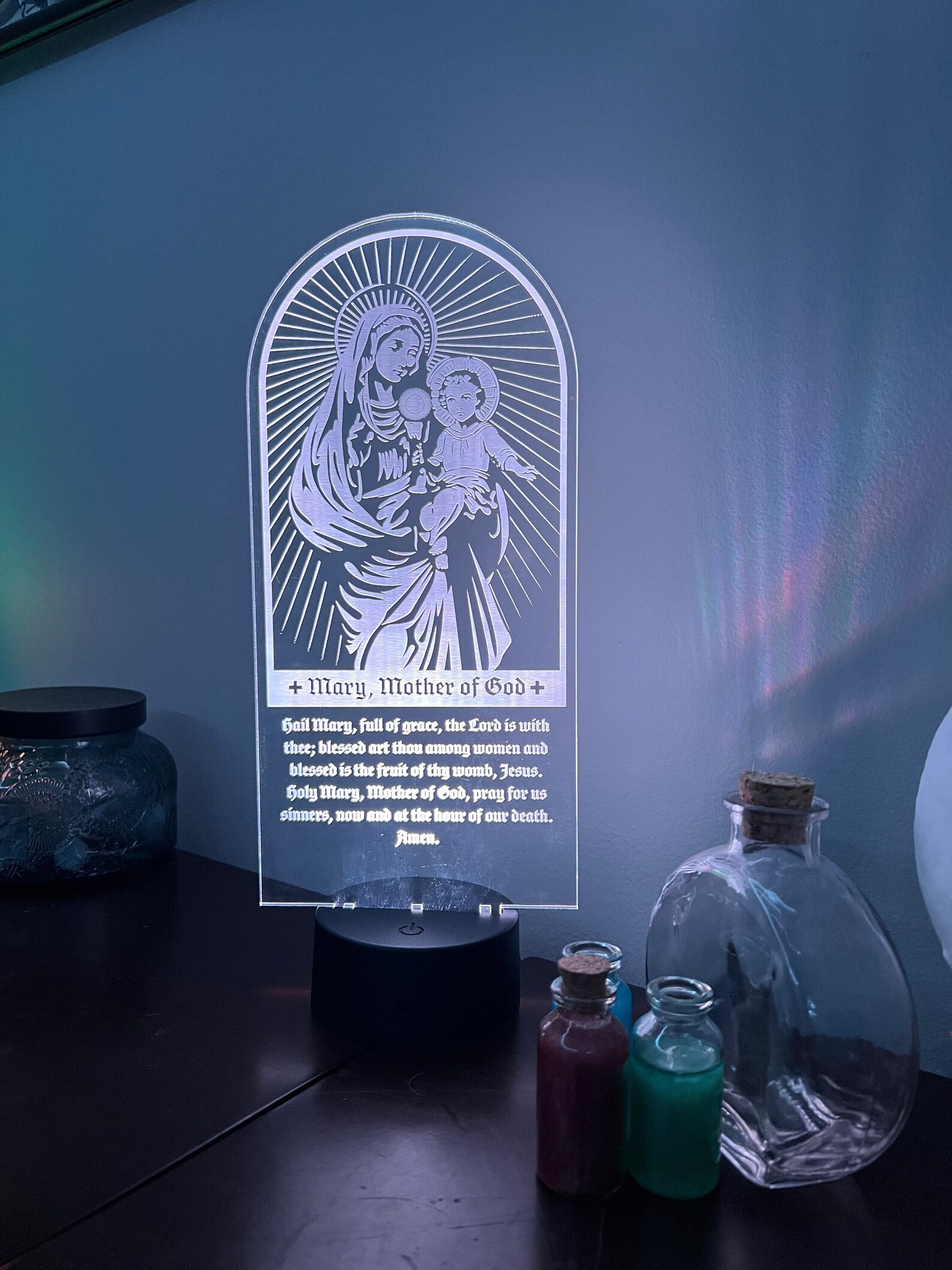 Religious Prayer Hail Mary Mother of God Prayer Angelical Salutation ...