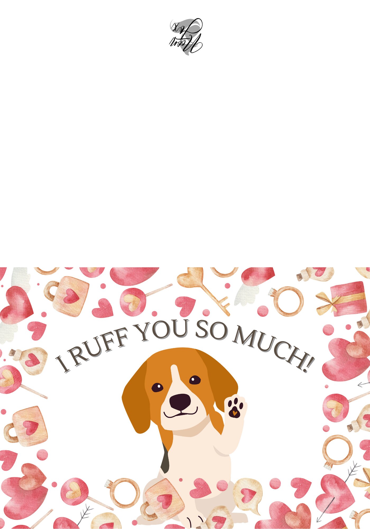 Instant Card, Valentines Card, Dog Card, I Ruff You - Etsy