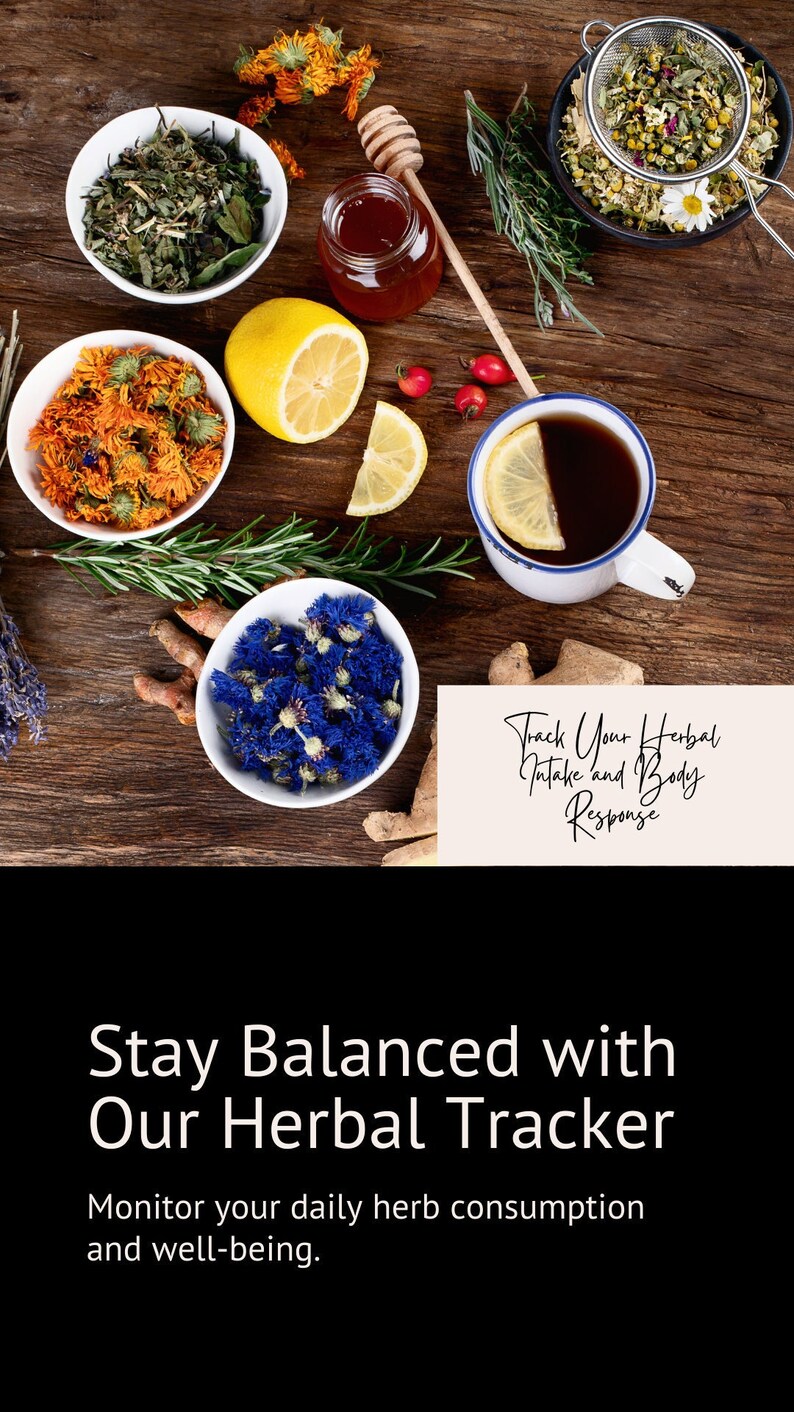 Daily Herbal Intake Tracker - Etsy