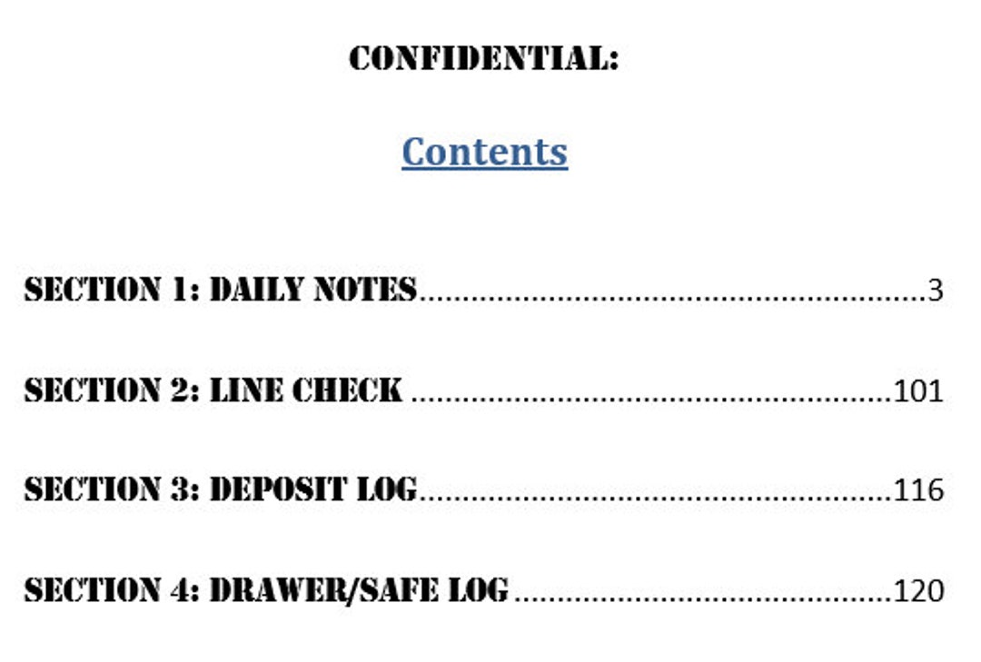 Restaurant Daily Logbook With Temperature and Deposit Log - Etsy