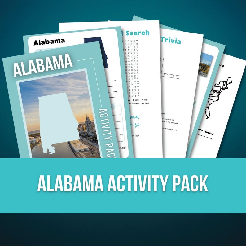 Alabama Activity Pack for Road School - Etsy