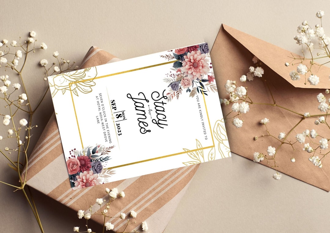 Invitation Card Templates, Digital Invitations.editable File - Etsy