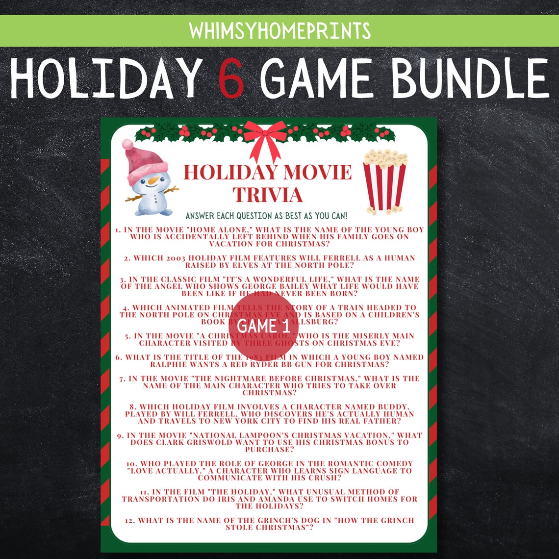 Printable Christmas Game Bundle Christmas Party Games - Etsy