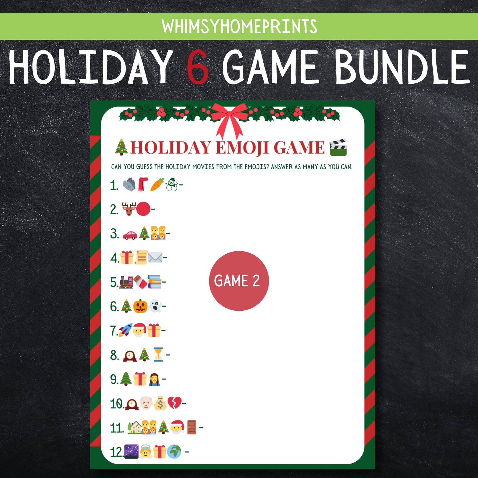 Printable Christmas Game Bundle | Christmas Party Games | Christmas ...