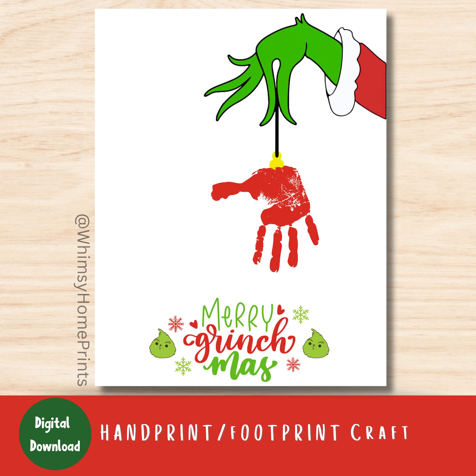 Christmas Handprint Art Project for Kids, Christmas Grinch Handprint ...
