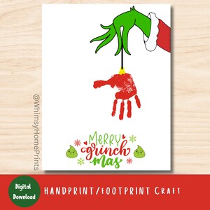 Christmas Handprint Art Project for Kids, Christmas Grinch Handprint ...