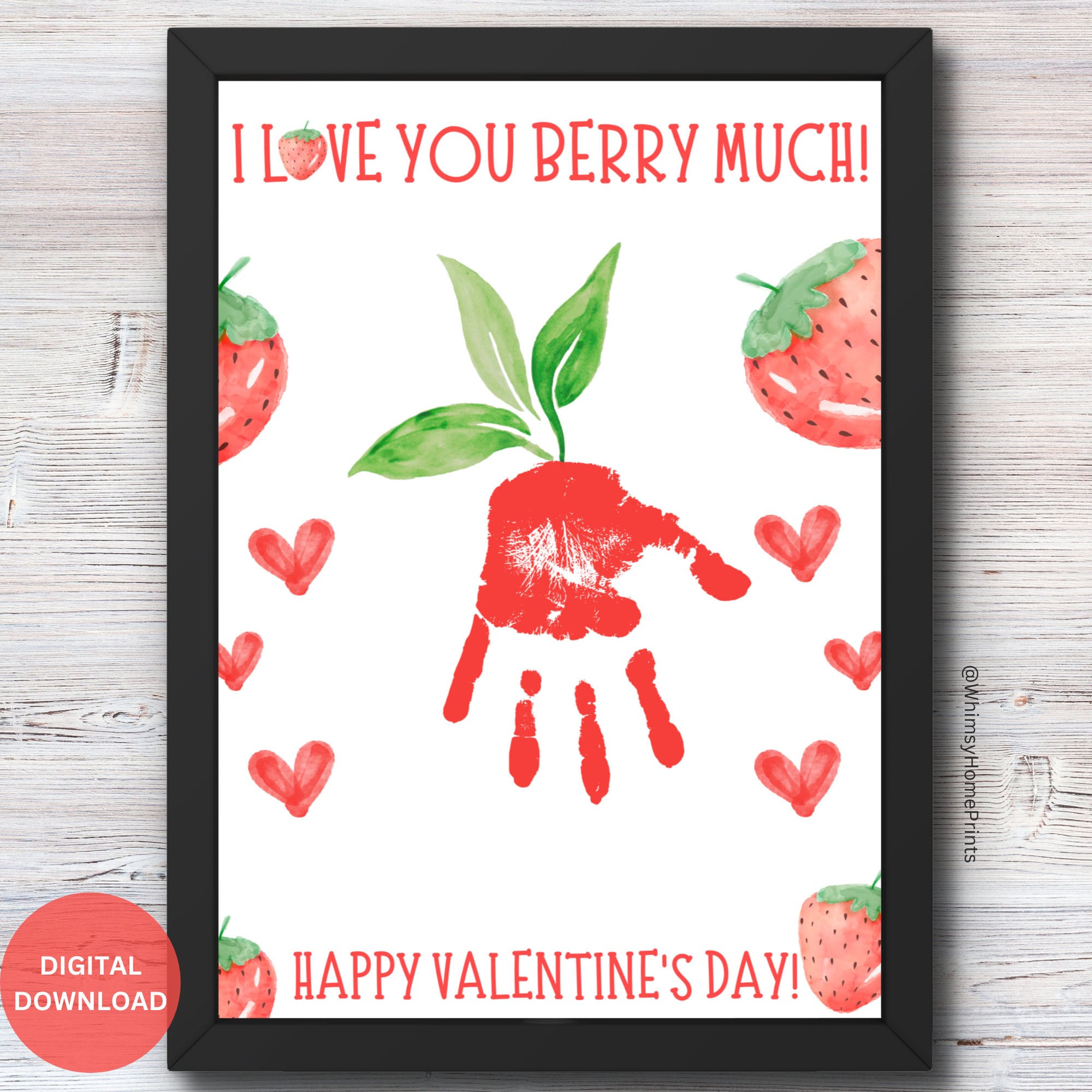 I Love You BERRY Much Valentines Day Activities, Printable Handprint ...
