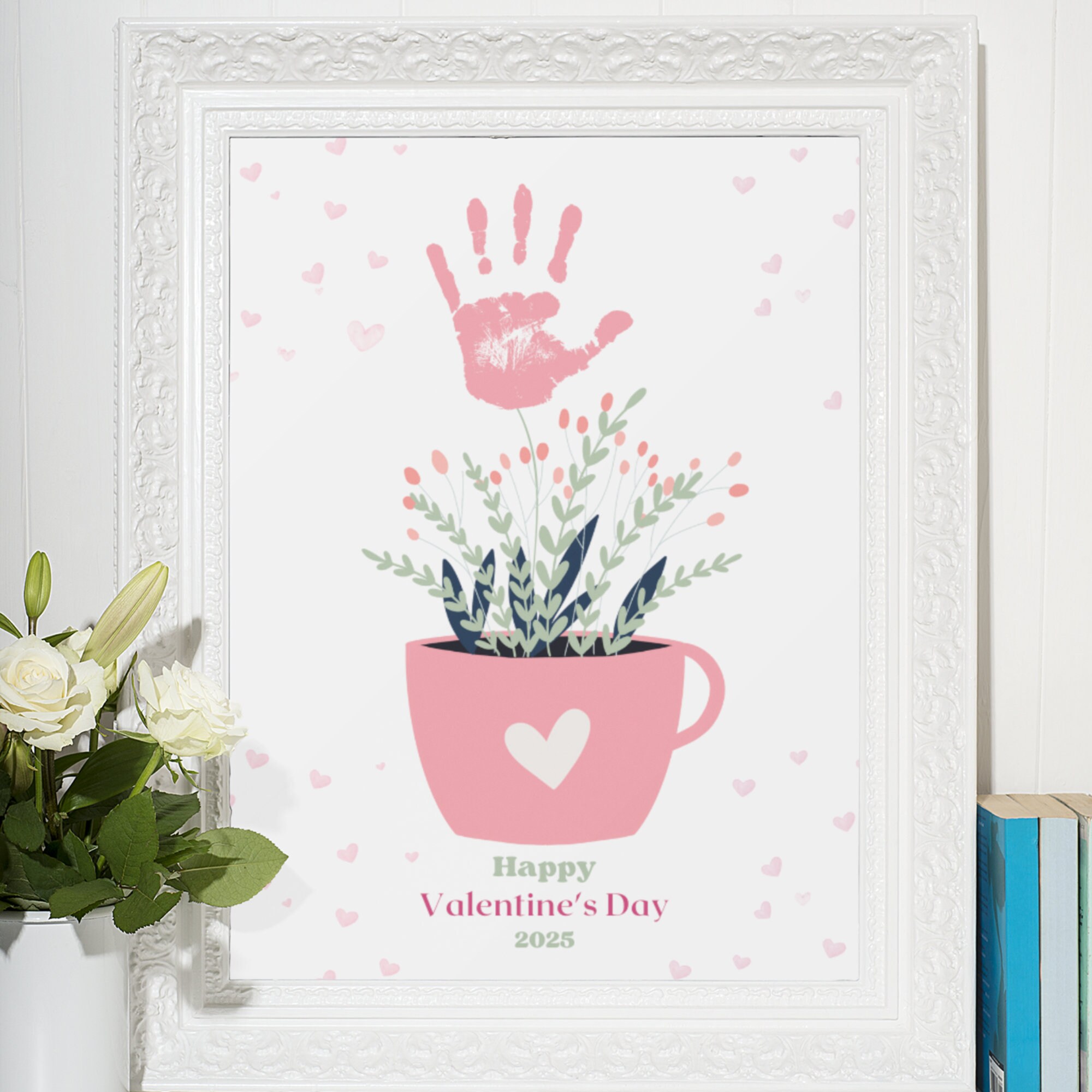 PRINTABLE Valentines Day Handprint Art Craft for Kids, Keepsake Art ...