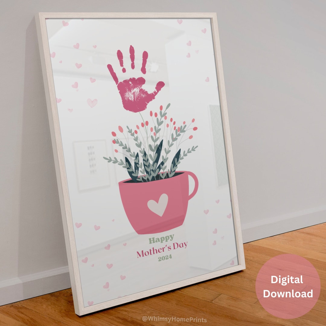 Mother's Day Craft Handprint Art Birthday Activity Floral Bouquet ...