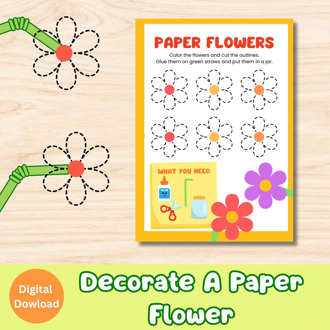 Spring Cut & Paste Activities -decorate a Paper Flower Bouquet - Paper ...