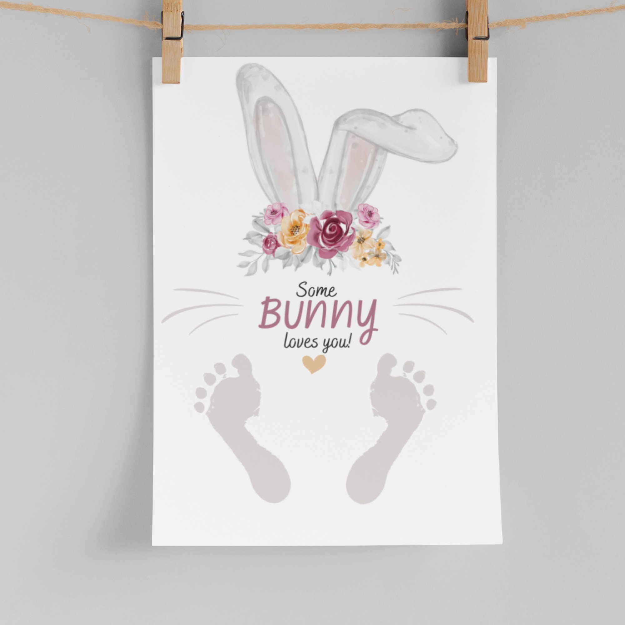 Bunny Feet Easter Craft, Easter Footprint Kids Craft, Baby's First ...