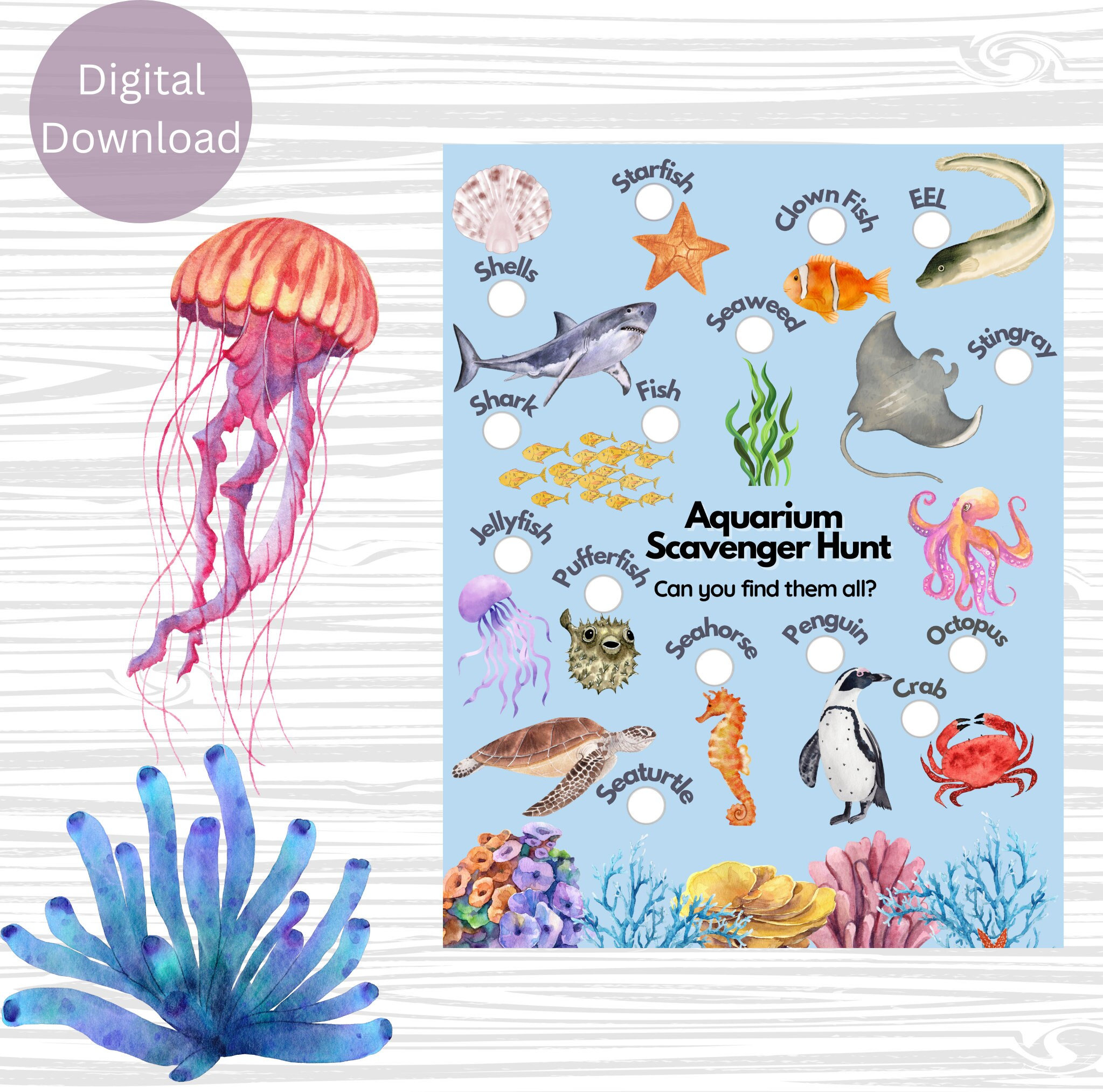 Aquarium Scavenger Hunt/i SPY - Etsy