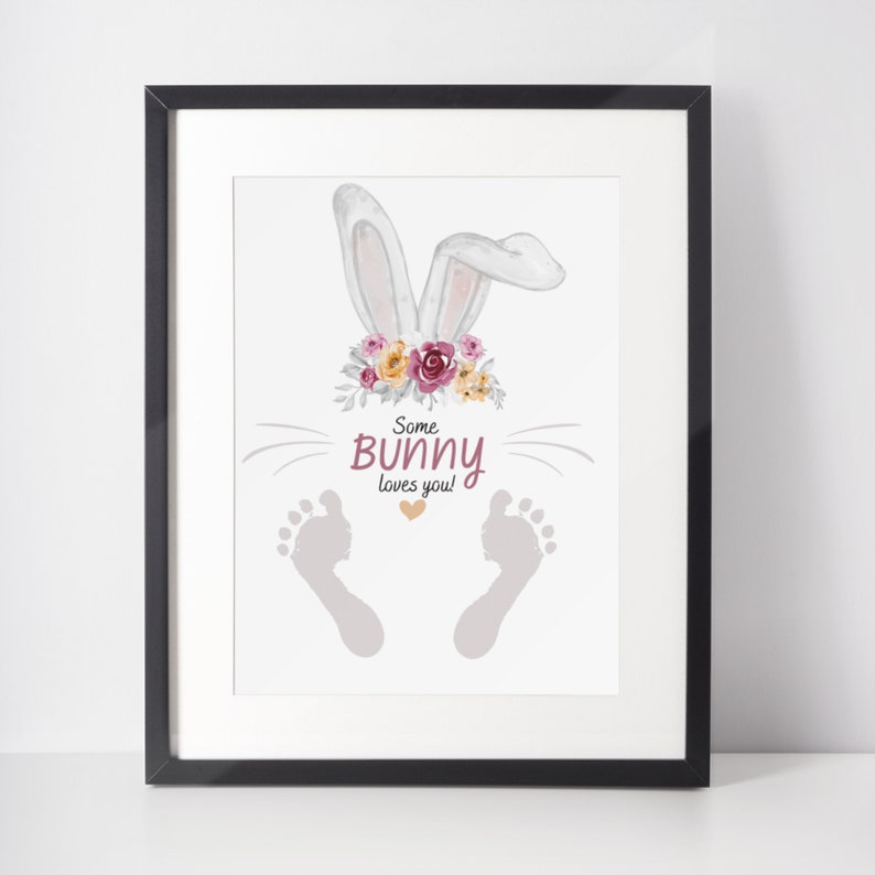 Bunny Feet Easter Craft, Easter Footprint Kids Craft, Baby's First ...