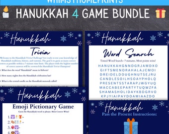Hanukkah Emoji Pictionary Party Games Chanukah Celebration Games ...