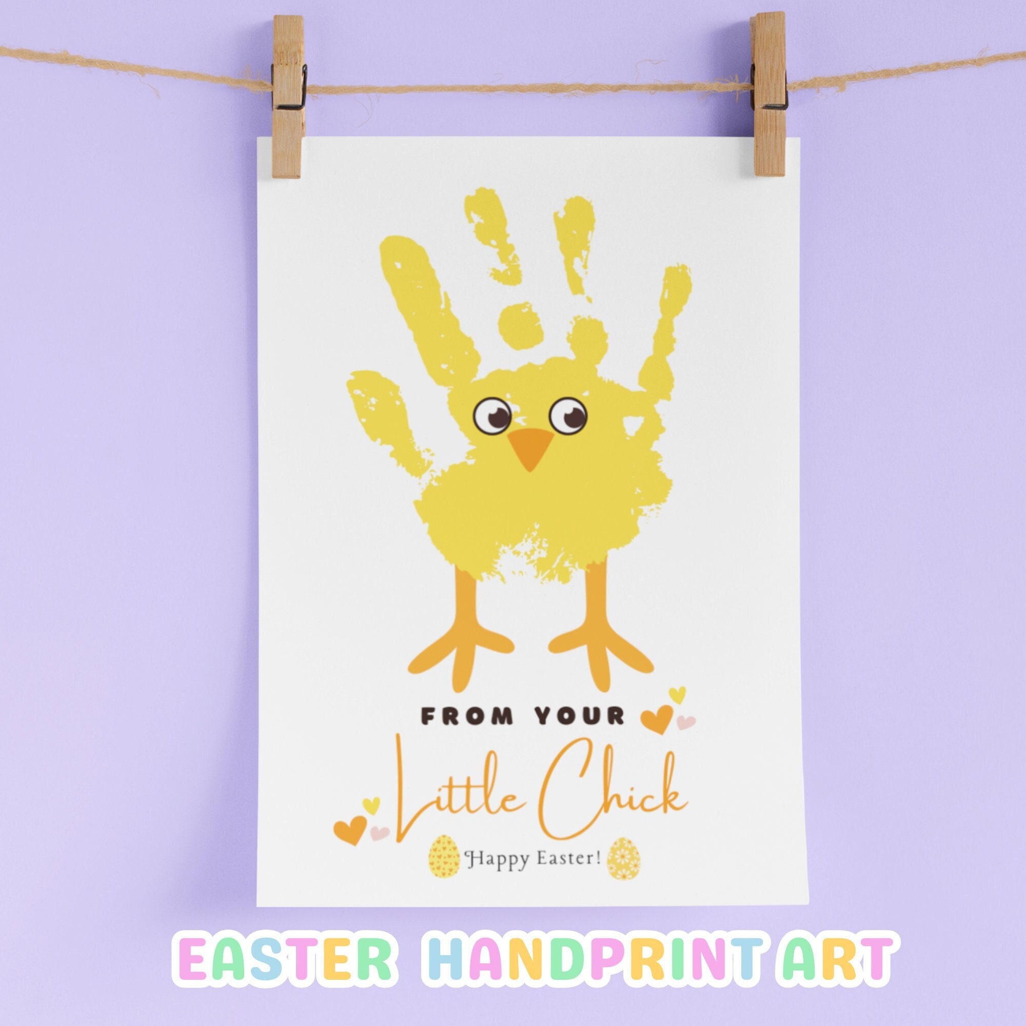 Easter Chicken Handprint Art, Handprint Craft, Art Crafts for Kids ...