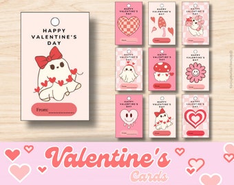 Groovy Retro Valentines Cards, Valentines Day Cards for Kids Classrooms ...