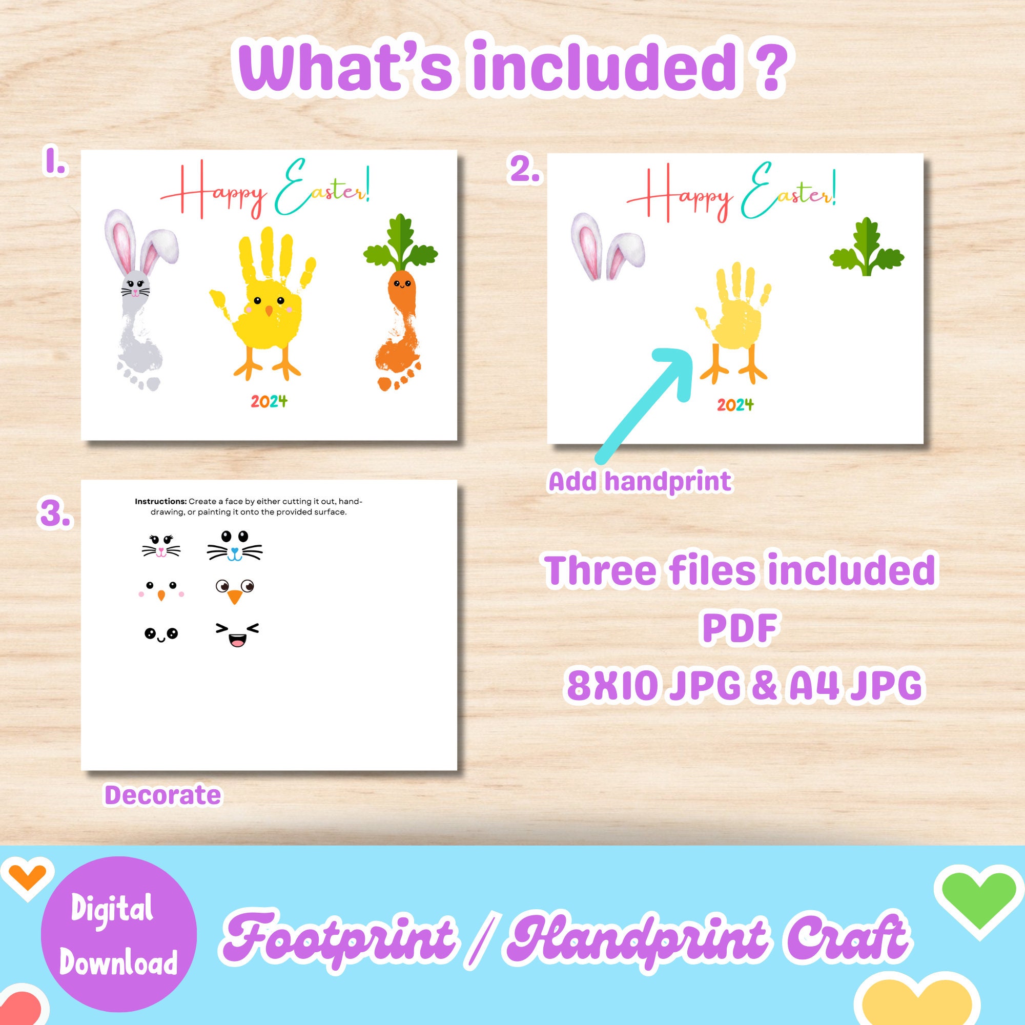 Easter Chicken Handprint Art, Toddler Handprint Keepsake, Easter ...