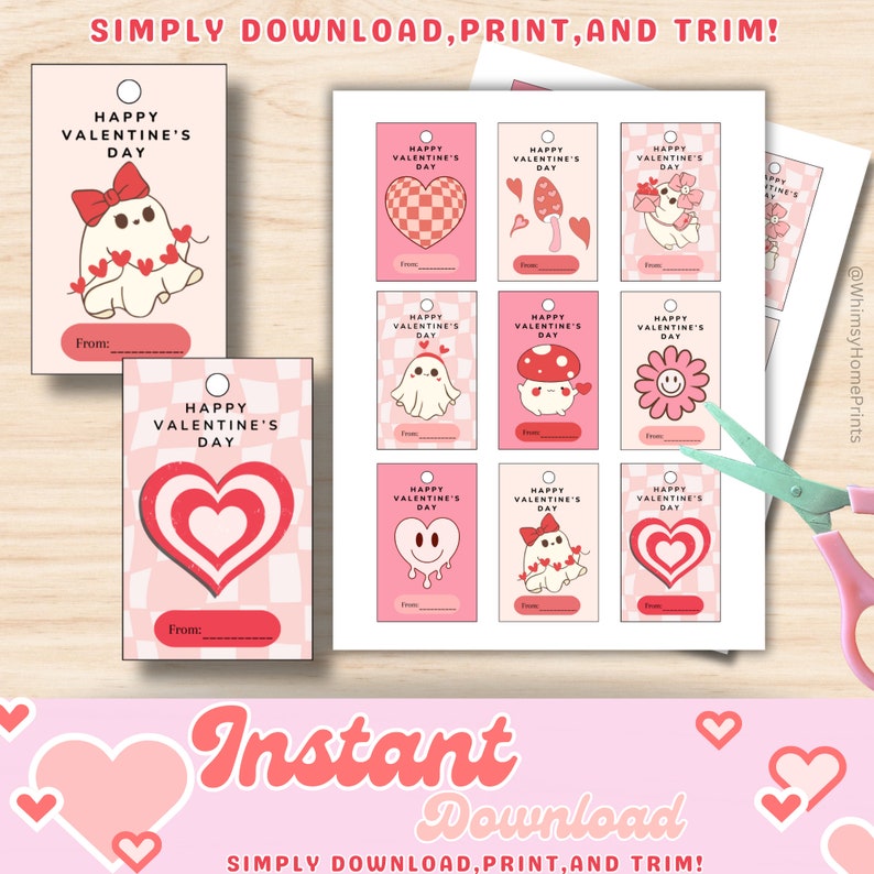 Retro Valentine Cards PRINTABLE, Valentines Day Cards for Kids ...