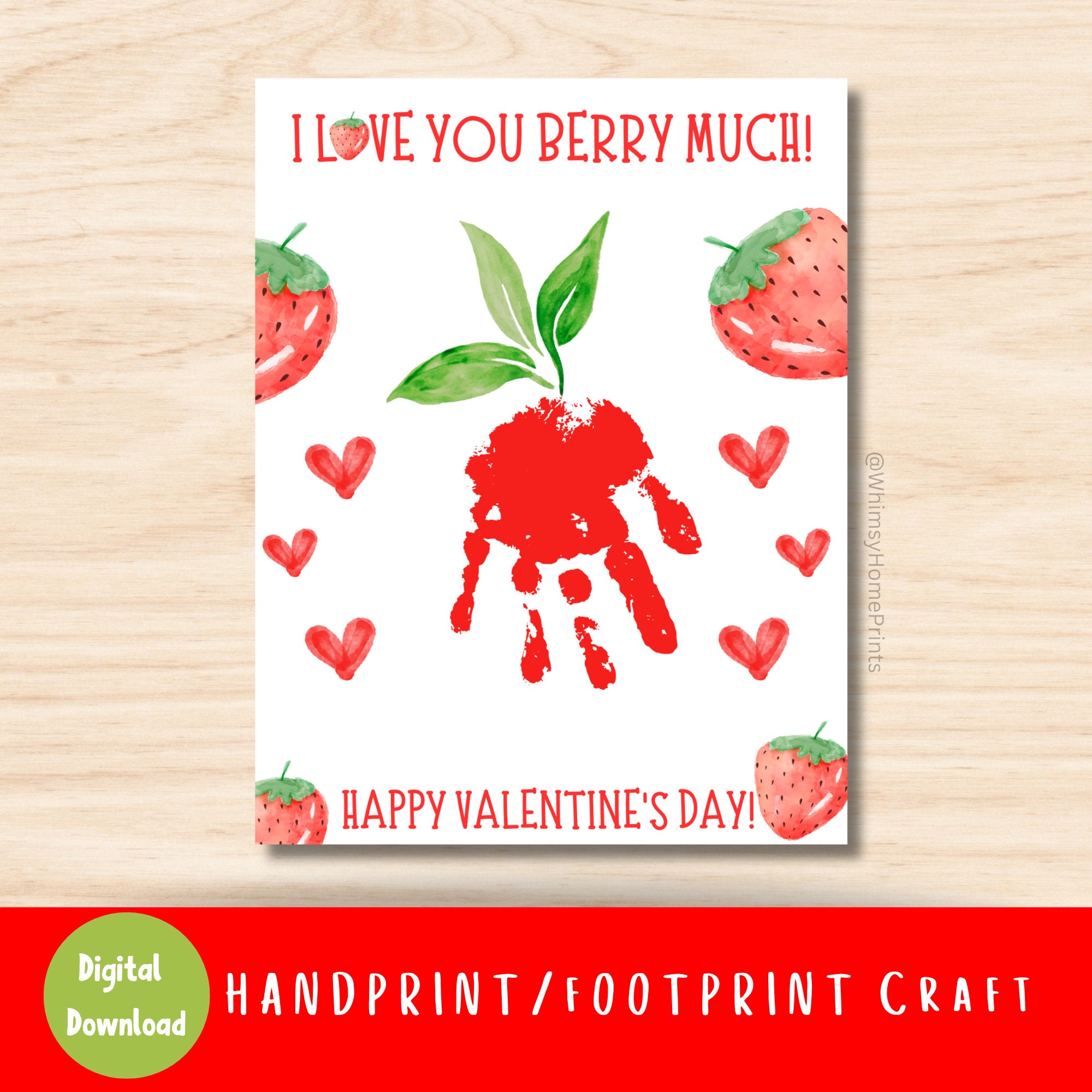 I Love You BERRY Much Valentines Day Activities, Printable Handprint ...