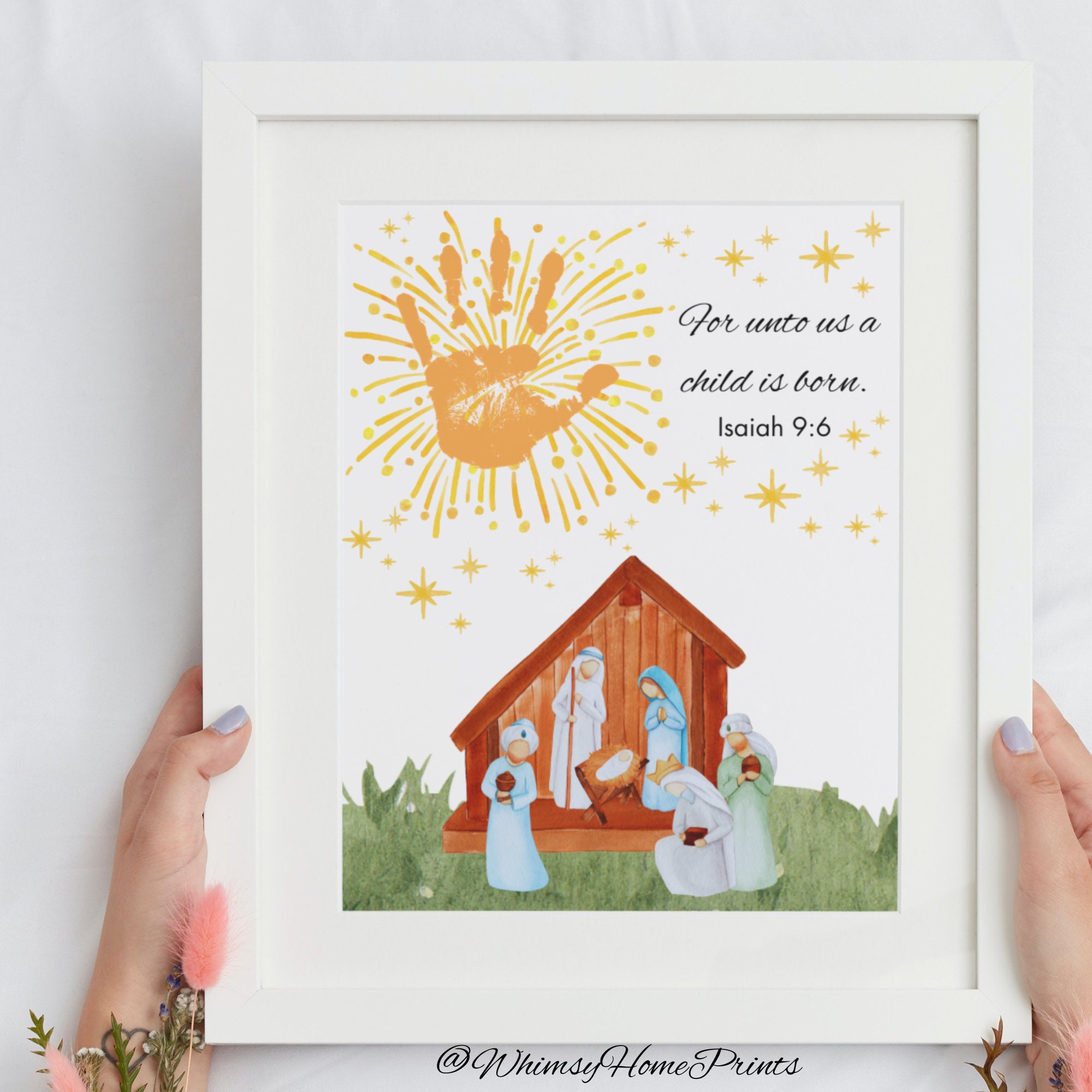 Nativity Handprint Art, Christmas Handprint Art Winter Craft, Home ...
