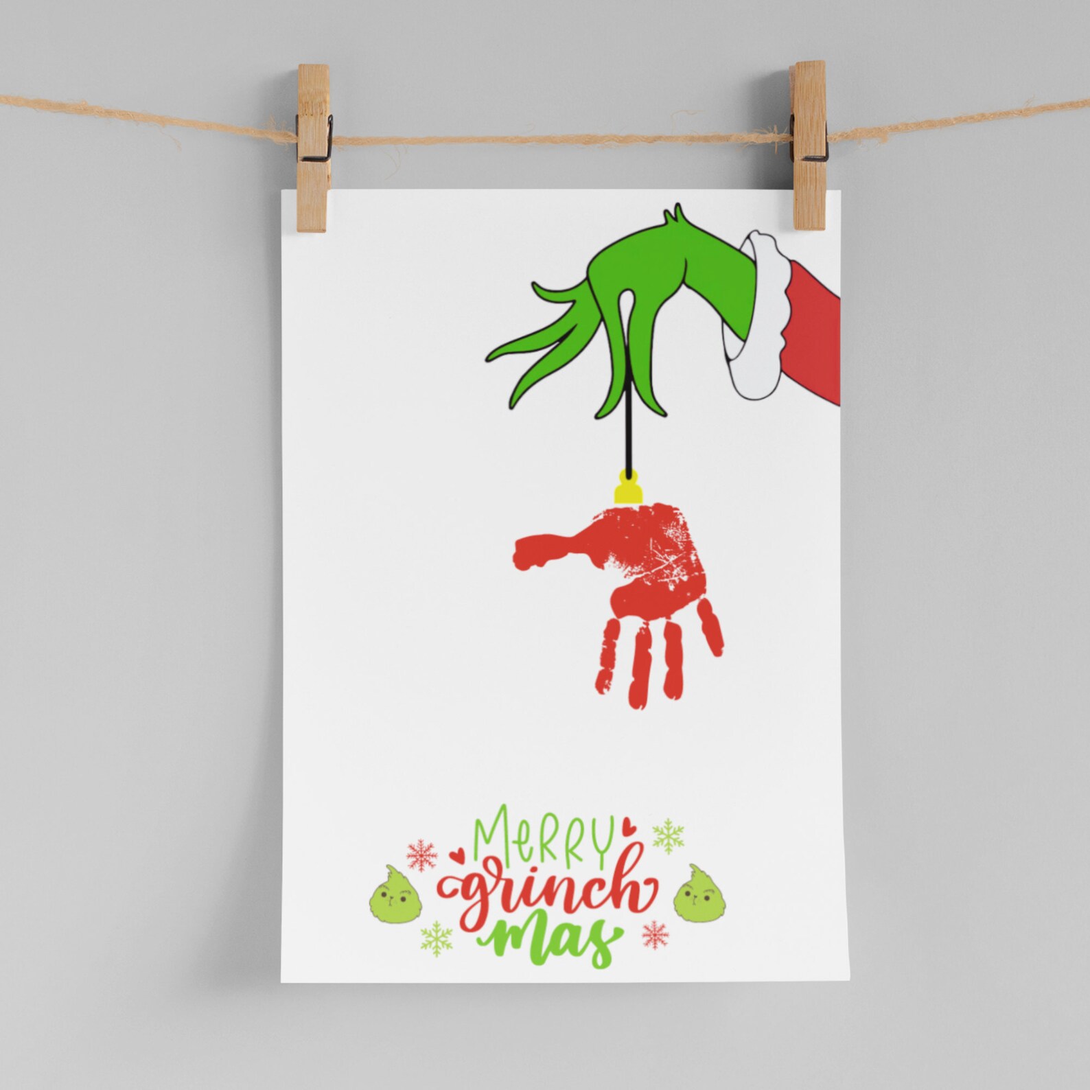Christmas Handprint Art Project for Kids, Christmas Grinch Handprint ...