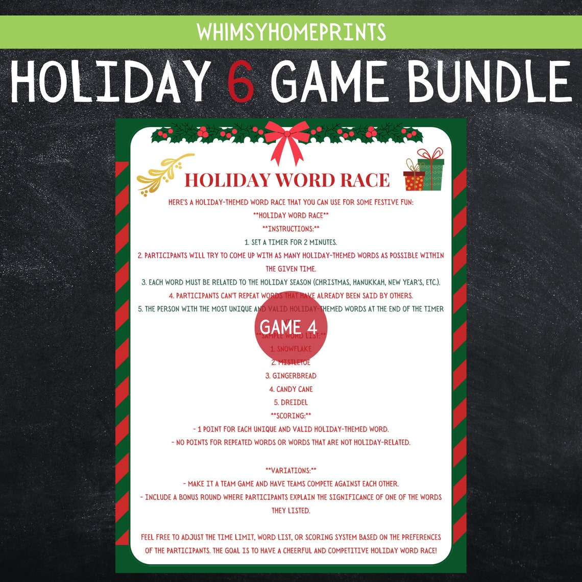 Printable Christmas Game Bundle | Christmas Party Games | Christmas ...