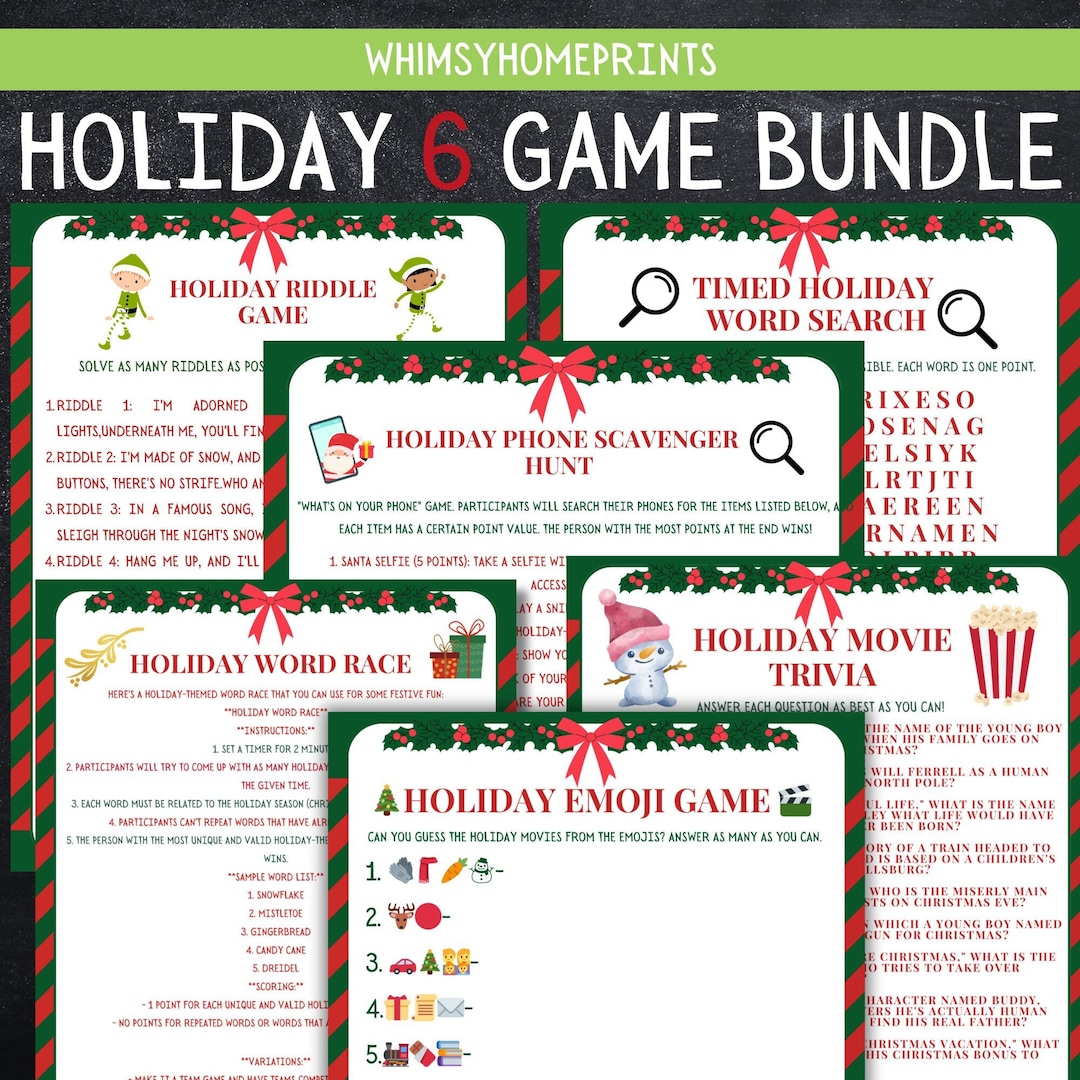 Printable Christmas Game Bundle | Christmas Party Games | Christmas ...