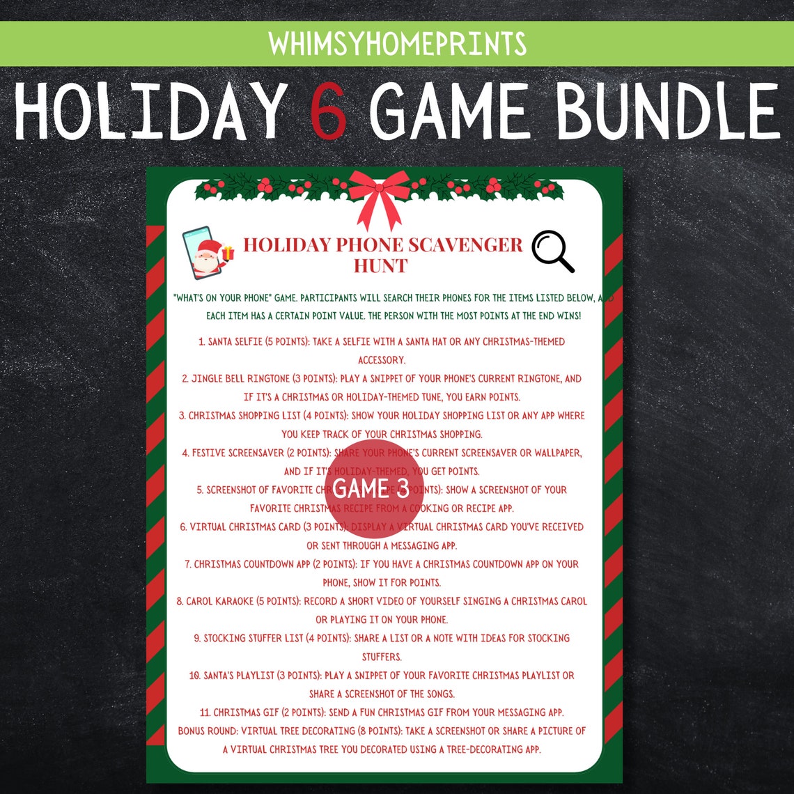 Printable Christmas Game Bundle Christmas Party Games - Etsy