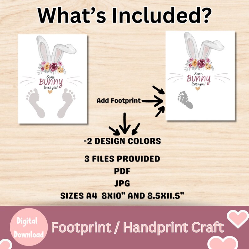Bunny Feet Easter Craft, Easter Footprint Kids Craft, Baby's First ...