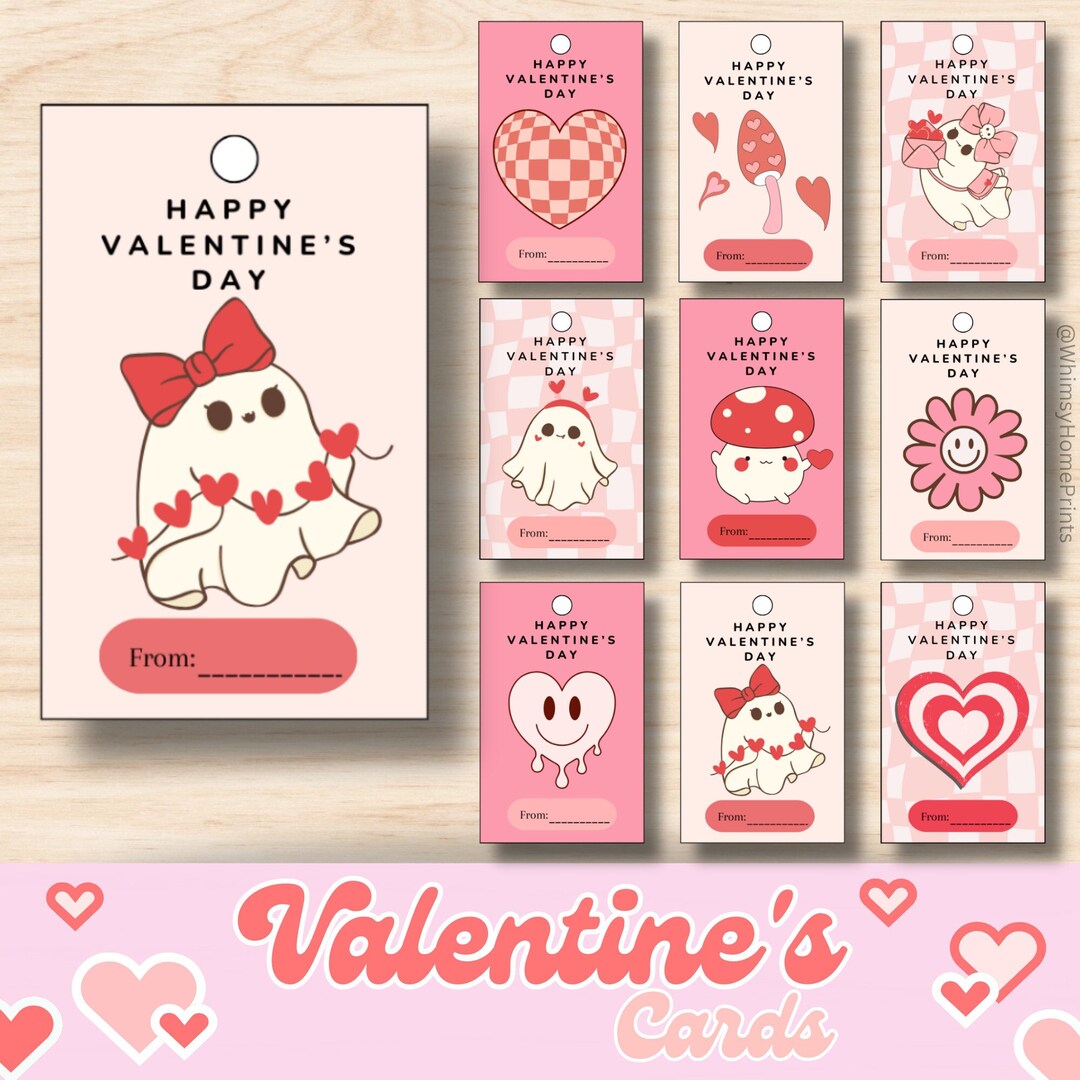 Retro Valentine Cards PRINTABLE, Valentines Day Cards for Kids ...