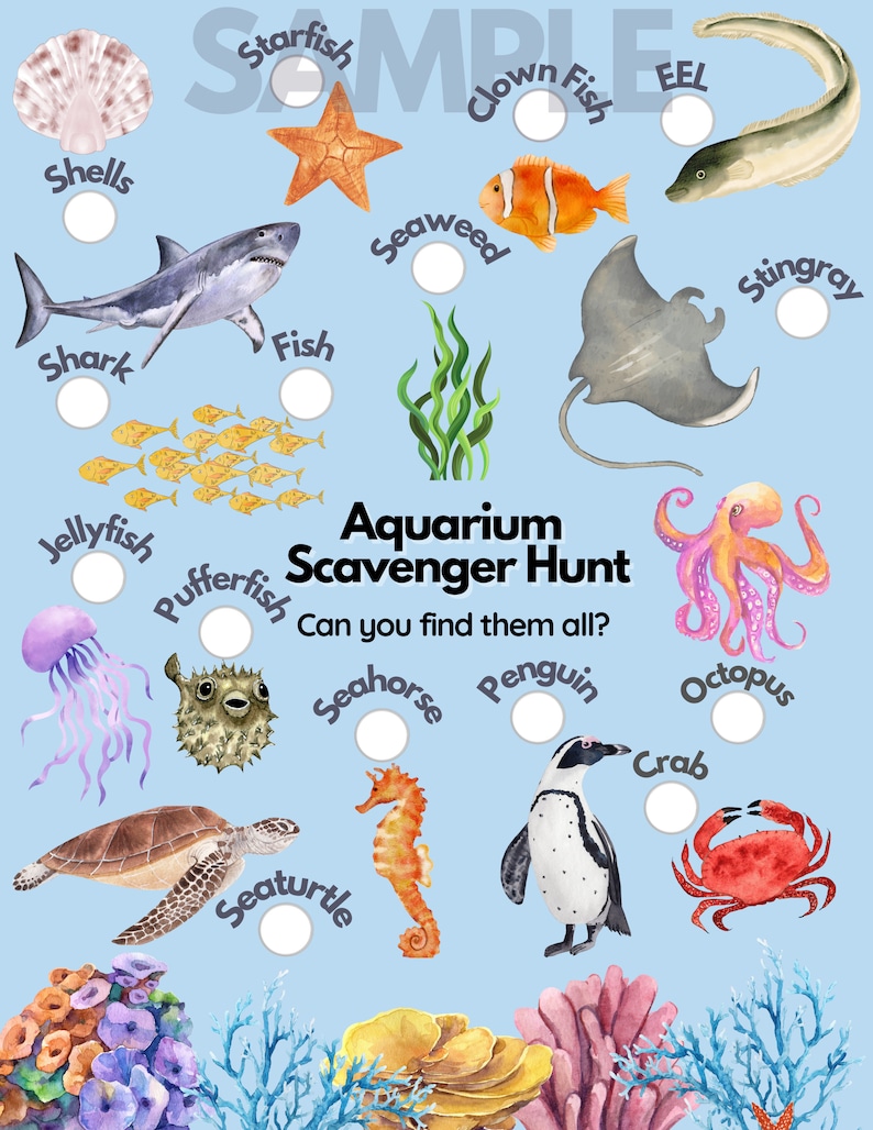 Aquarium Scavenger Hunt/i SPY - Etsy