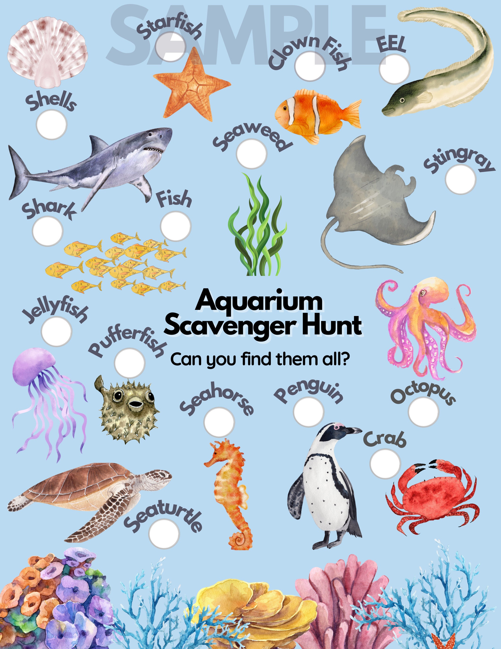 Aquarium Scavenger Hunt/i SPY - Etsy